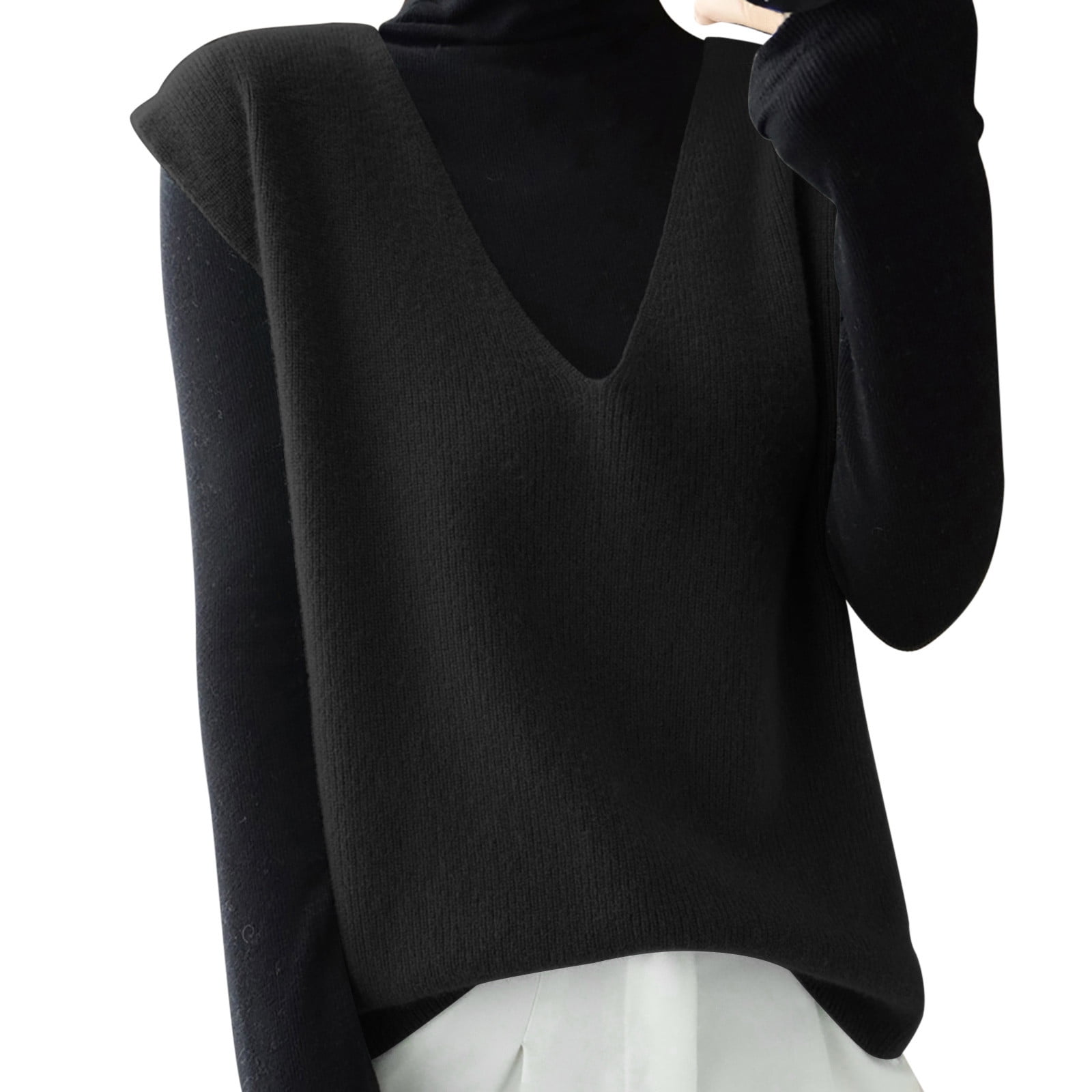 Click here for Kcodviy Womens Knit Vest Deep Cable Knit Sweater V... prices