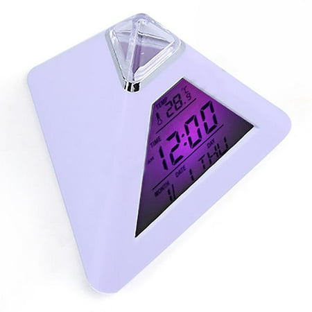 FanShow Triangular Pyramid Clock Colorful Mood Alarm Clock Perpetual ...