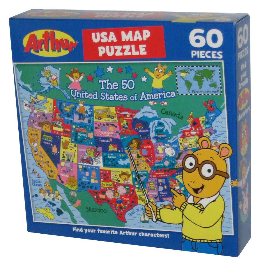 Arthur United States of America USA States 60pc Cra-Z-Art Map Puzzle ...