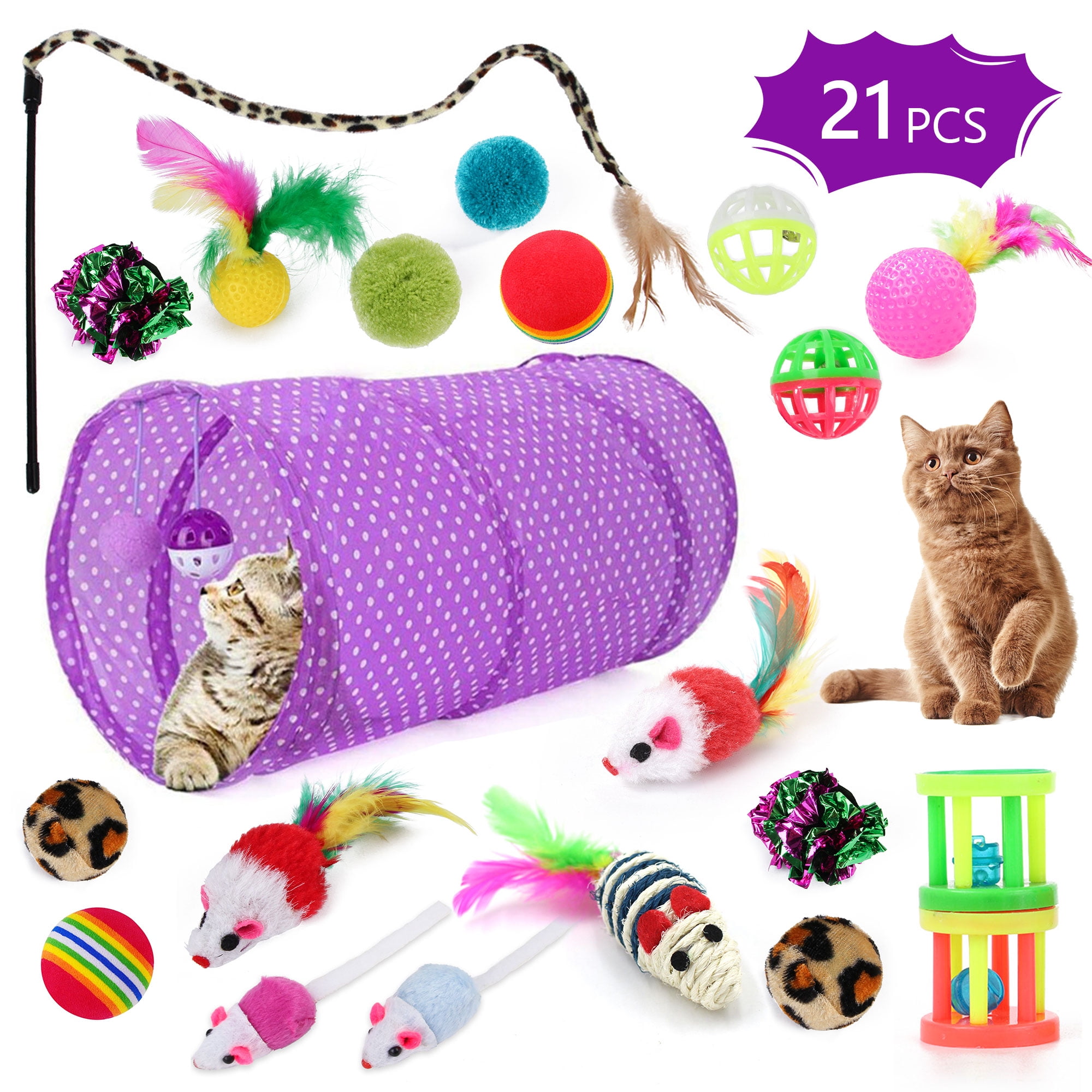 Click here for Semfri 21pcs Cat Toy Set Violet Collapsible Kitten... prices
