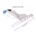 Full Size Bracket Motherboard 9pin to 2 Ports USB 2.0 Female Back Panel ...