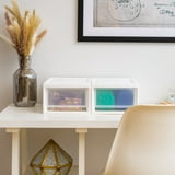 IRIS USA, 6QT Plastic Storage Modular Stacking Drawers, Set of 2 ...