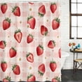 60x72 Inch Shower Curtains for Bathroom, Red Strawberry Fabric Bath ...