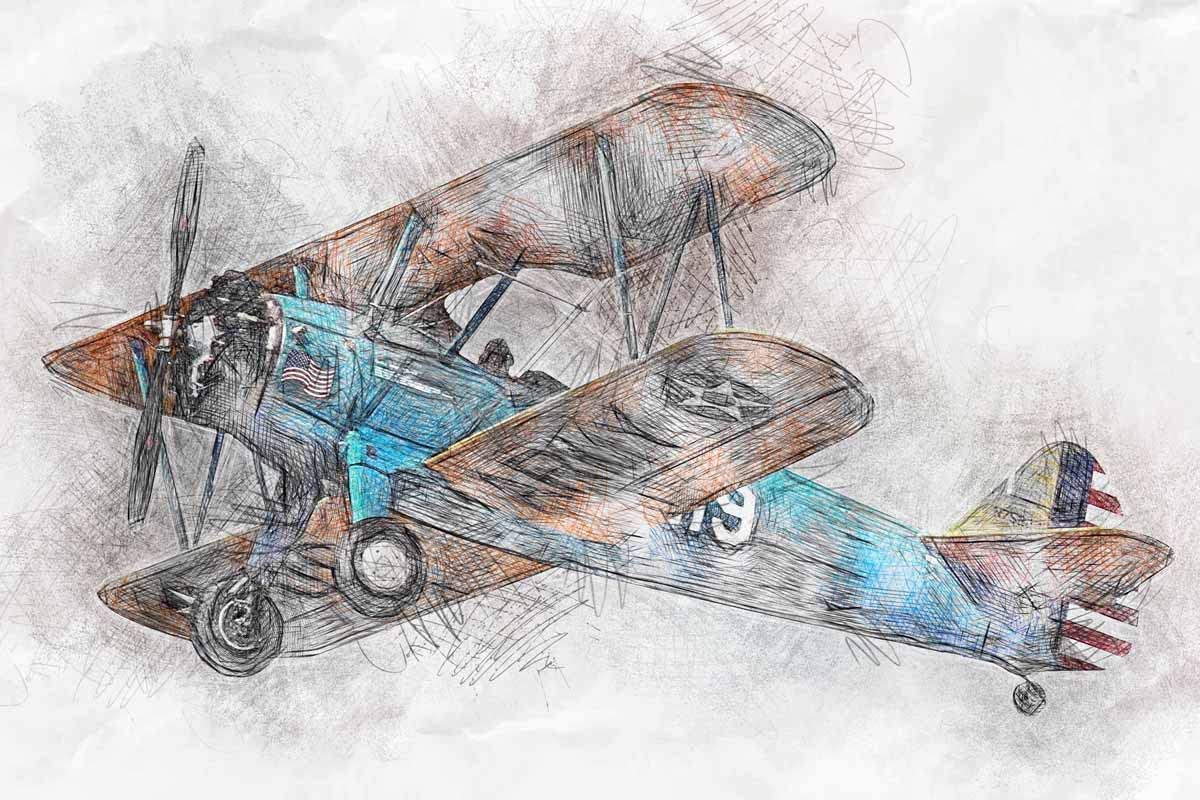 Biplane - CANVAS OR PRINT WALL ART+ - Walmart.com