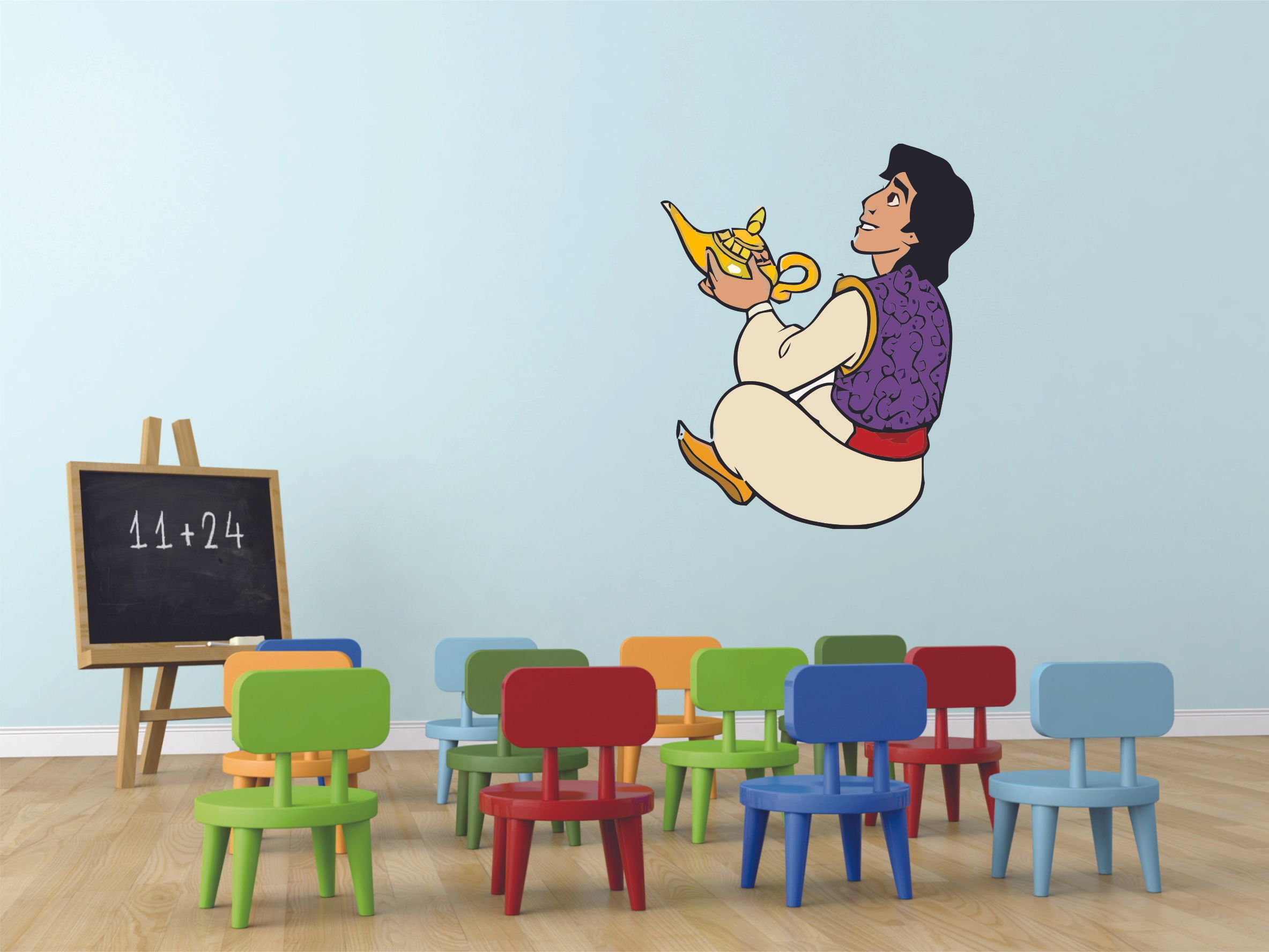 Aladdin and Genie Lamp Cartoon Character Wall Art Decal Vinyl Sticker ...