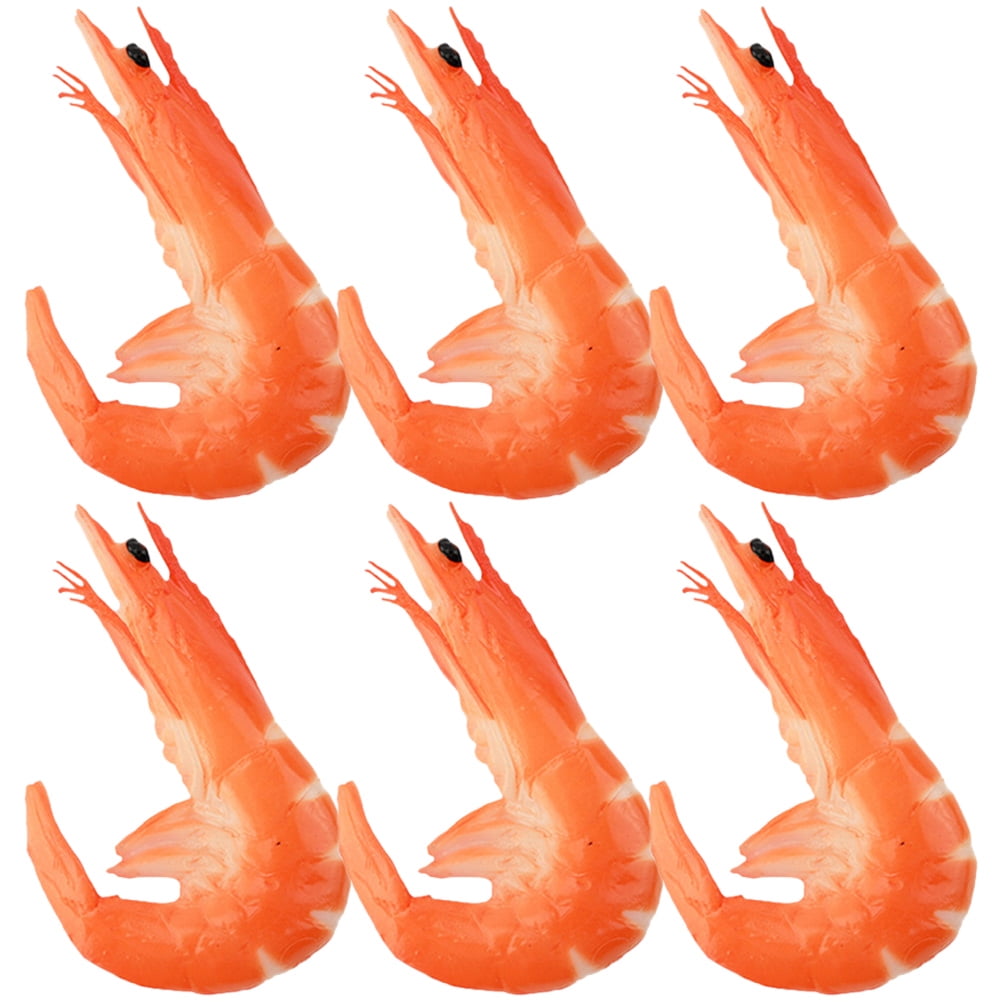 6pcs Food Models Artificial Shrimp Models Realistic Shrimp Decors Photo ...