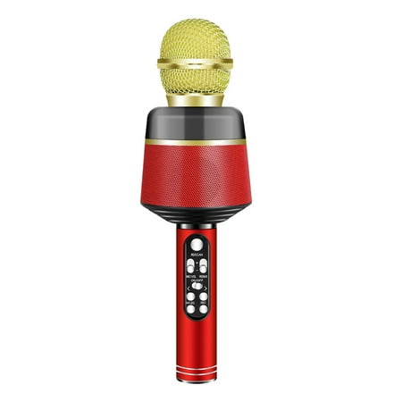 Microphone Bluetooth V5.0 Karaoke Mic Rechargeable LED Wireless ...