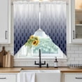 Abstract Art Swag Curtain Valance for Window 2 Panels Classic Navy Blue ...