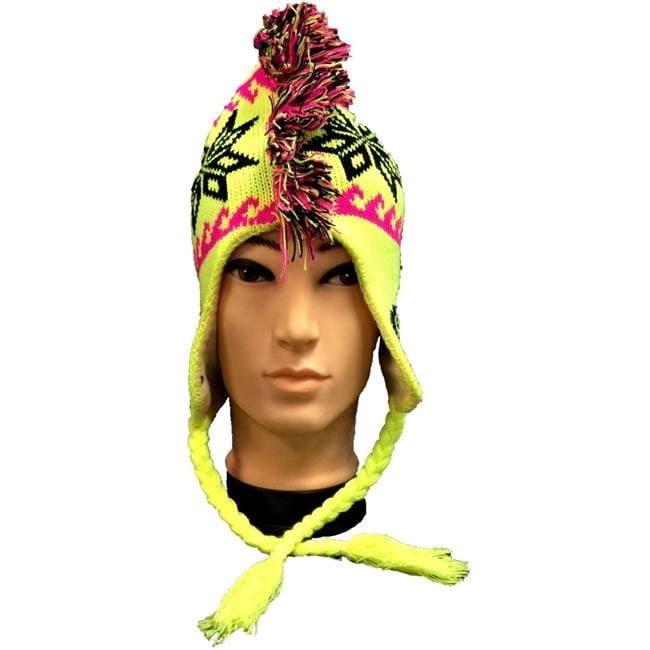 Neon Knit Mohawk Assorted Color Winter Hats with Ear Flaps, Case of 36 ...
