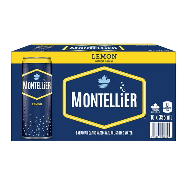 Montellier Lemon Natural Spring Water 10 x 355 mL, Cans, 10x355mL - Walmart.ca