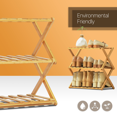 MoNiBloom Bamboo 3 Tiers Folding 9 Pairs Shoes Rack, Installation-Free ...