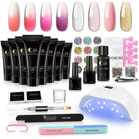 Poly Exten ion Nail Gel for Builder Nail Gel 8 Color (Glitter and ...