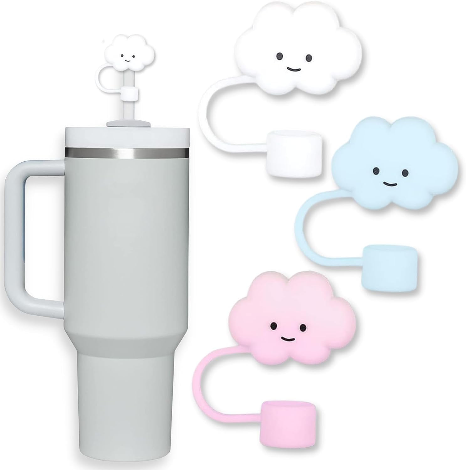 3Pcs 10mm Straw Covers Compatible with Stanley 30&40 Oz Tumbler, Cloud ...