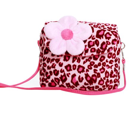 Kids Plush Flower Handbag Small Purse Shoulder Bag Gifts for Little ...