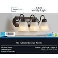 Mainstays 20in Classic LED Bathroom Vanity Light, 3 Alabaster Shades ...