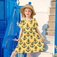 Anchor Sunflower Short Sleeve Dress A-Line Cute Midi Casual Sundress 2 ...