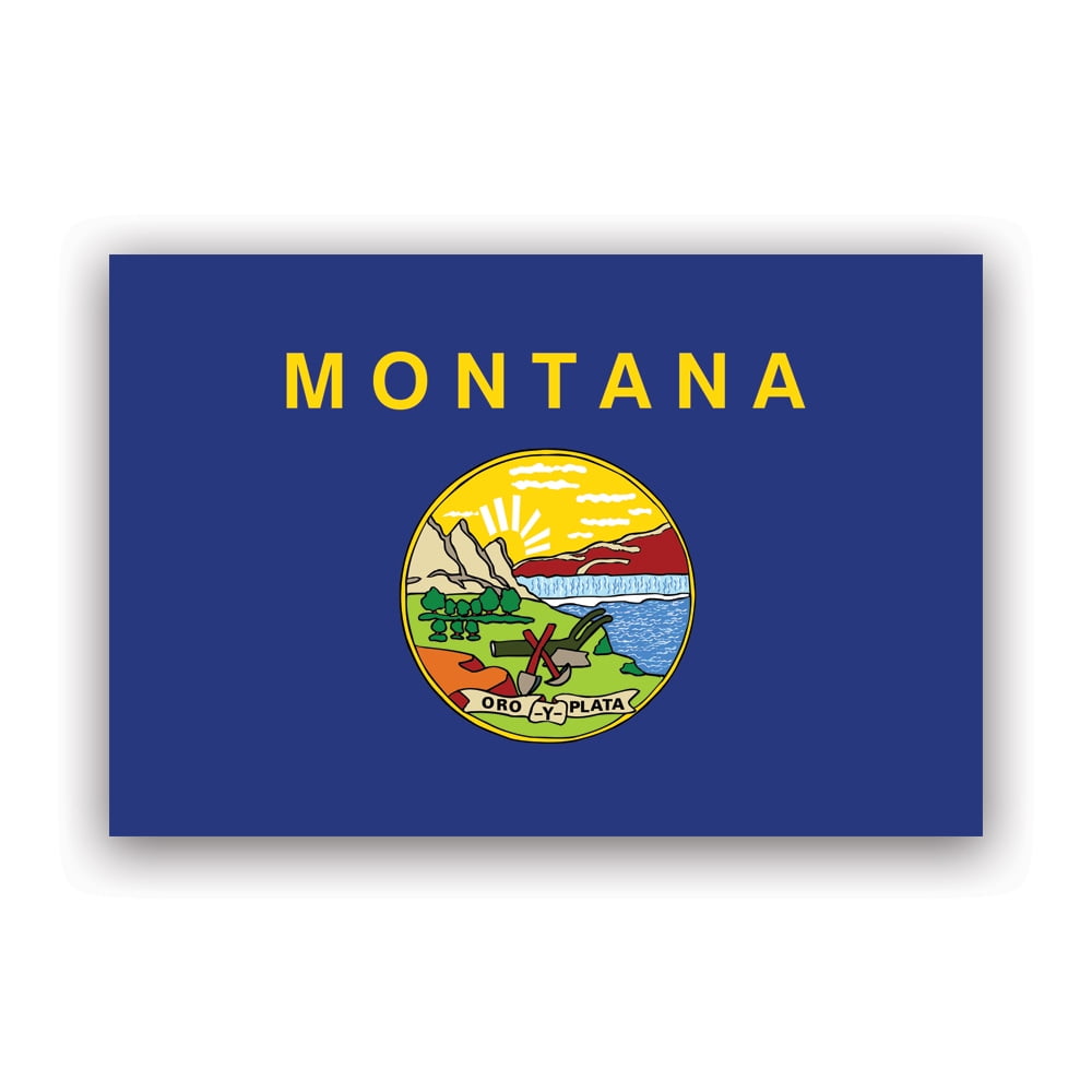 Montana Flag Sticker Decal - Self Adhesive Vinyl - Weatherproof - Made ...