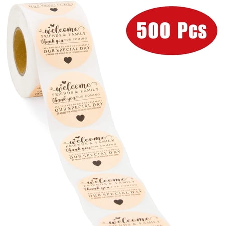 Welcome Wedding Favor Stickers - Rustic Design Wedding Favor Labels ...