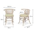 SK New Interiors Borneo Dinette Set: 2 Rattan Chairs w/Cream Cushion ...