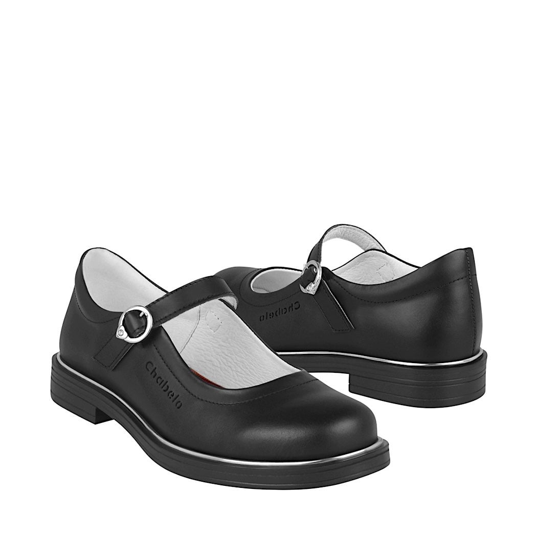 ZAPATOS ESCOLARES NIÑA CHABELO C151-A PIEL NEGRO CHABELO C151-A ...