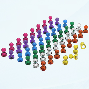 Officemate Push Pin Style Magnets, 10/Pack, Assorted Translucent Colors ...