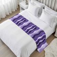 Abstract Bed Runner Twin Size Purple Gradient Waves Beach Lines Soft ...