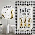 Bee Dwarf Shower Curtain for Bathroom, Sweet Gnomes Black White Plaid ...