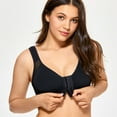 Delimira Womens Full Coverage Front Closure Wire Free Back Support