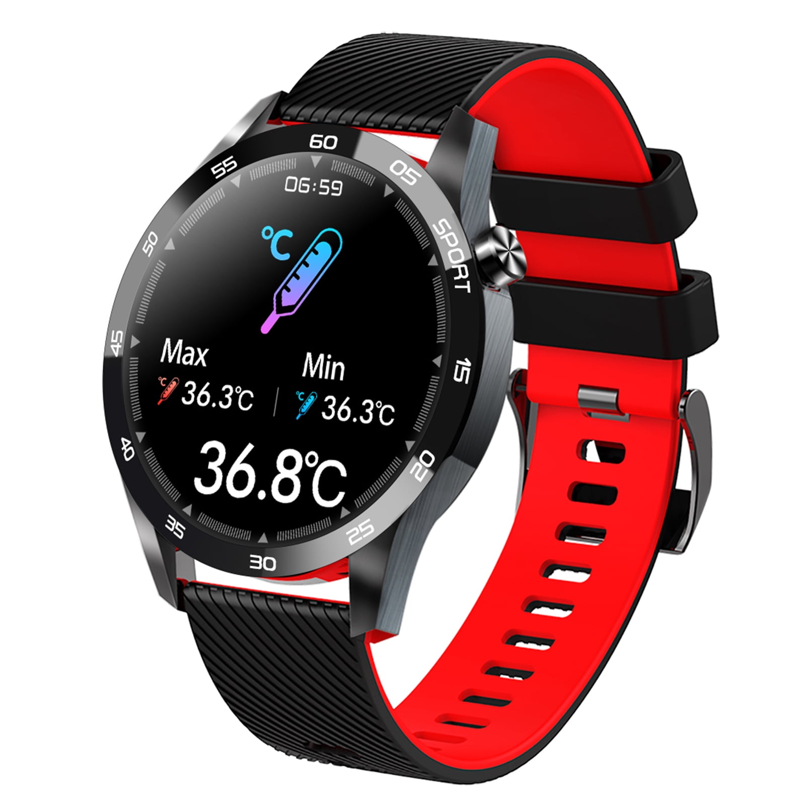 Reloj inteligente F22L BT4.0 con medición de temperatura y control de la frecuencia cardíaca ...