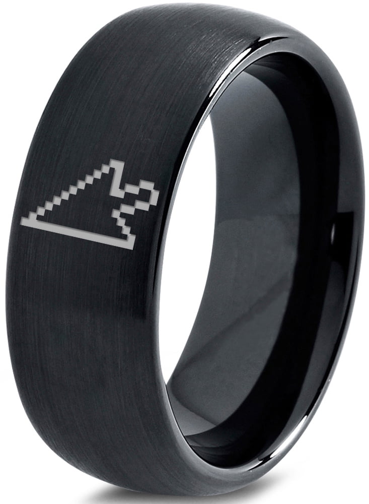 Tungsten Mouse Arrow Pointer Cursor Band Ring 8mm Men Women Comfort Fit ...