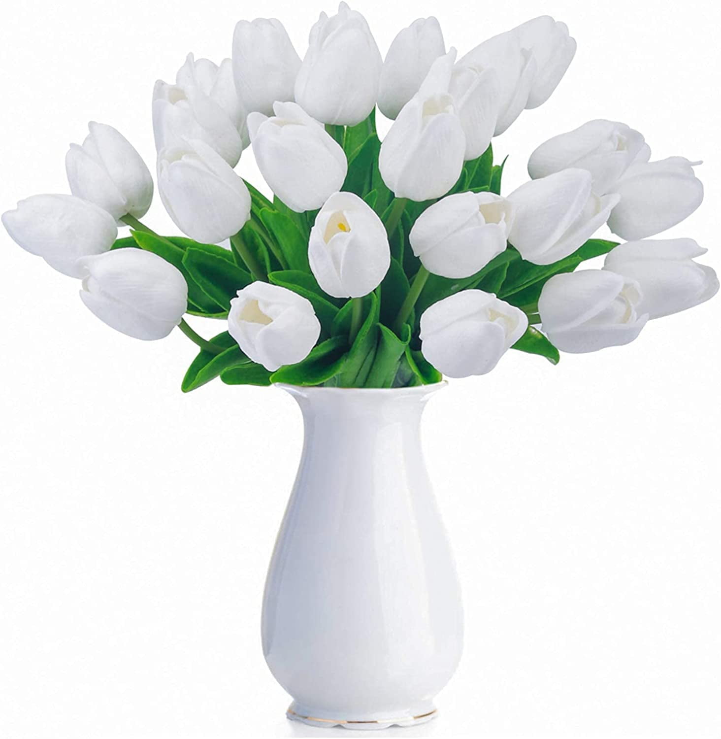 HAOSHICS 10PCS Artificial Tulips Fake Holland Tulip Real Touch Bouquet ...