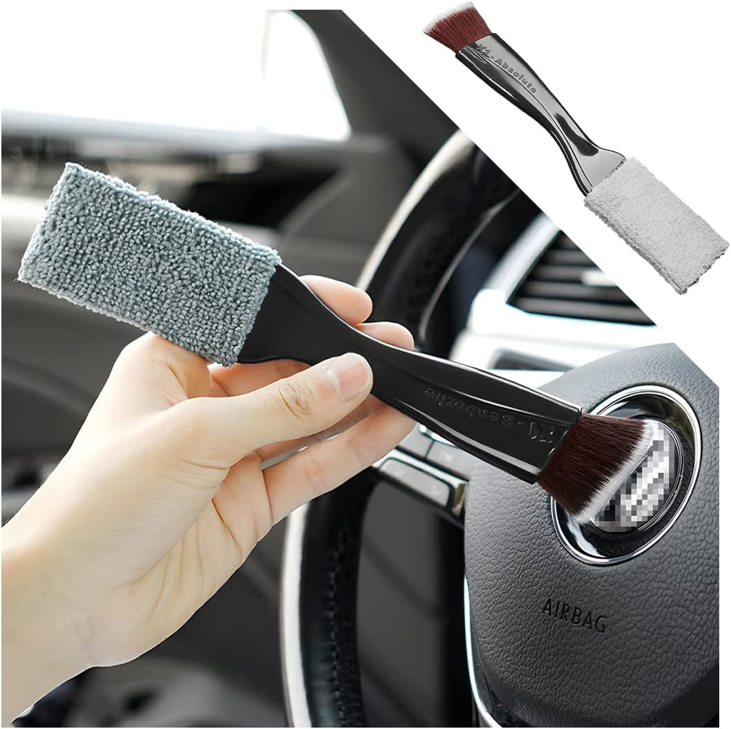 Double Head Brush for Car Clean, 2 in 1 Soft Soft Nylon and Coral ...