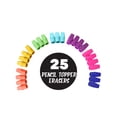 Pen+Gear Pencil Topper Erasers, Latex-Free, Assorted Colors, 25 Count ...