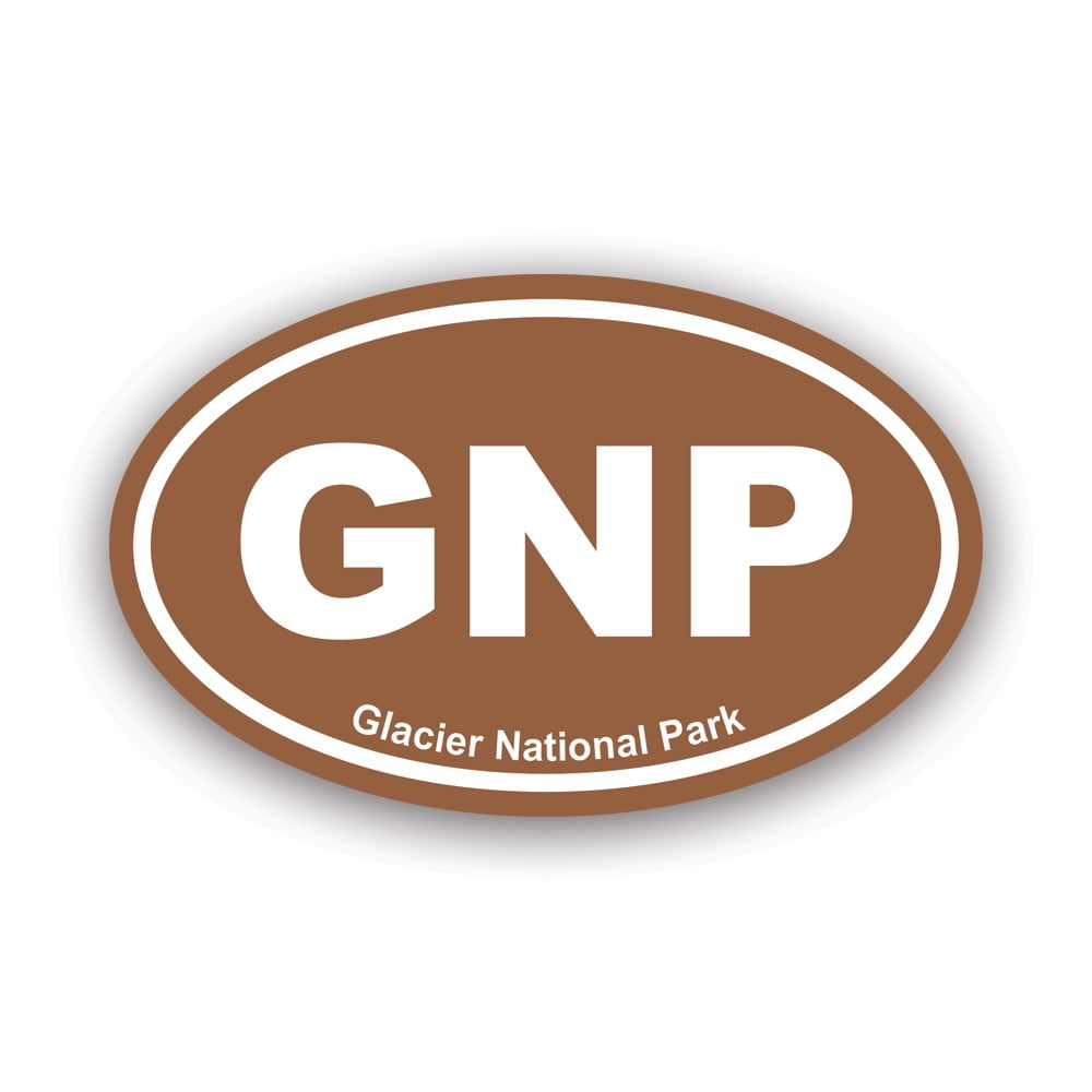 Glacier National Park Brown Oval Sticker Decal - Self Adhesive Vinyl ...
