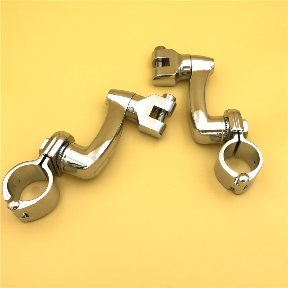 Buy HTT Motorcycle Chrome 360 Degree Adjustable Highway Peg Mounting ...