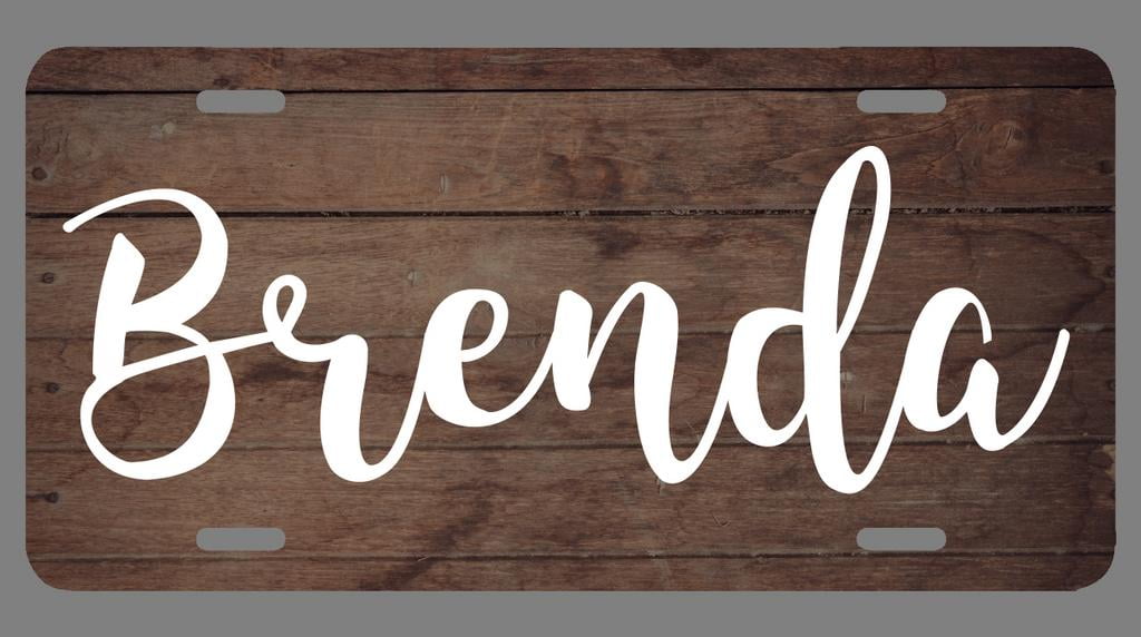 Brenda Name Wood Style License Plate Tag Vanity Novelty Metal | UV ...
