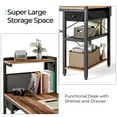 LINSY HOME 47 Inch Computer Desk with Shelves - Study Writing Table for ...