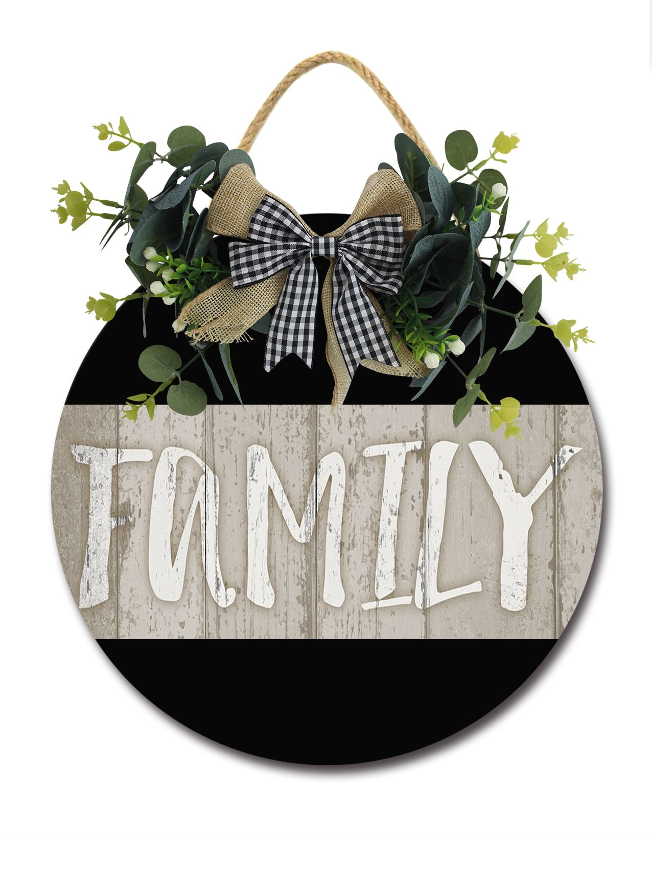 Family Front Door Sign Funny Wreaths Hanging Wooden Plaque Decoration ...