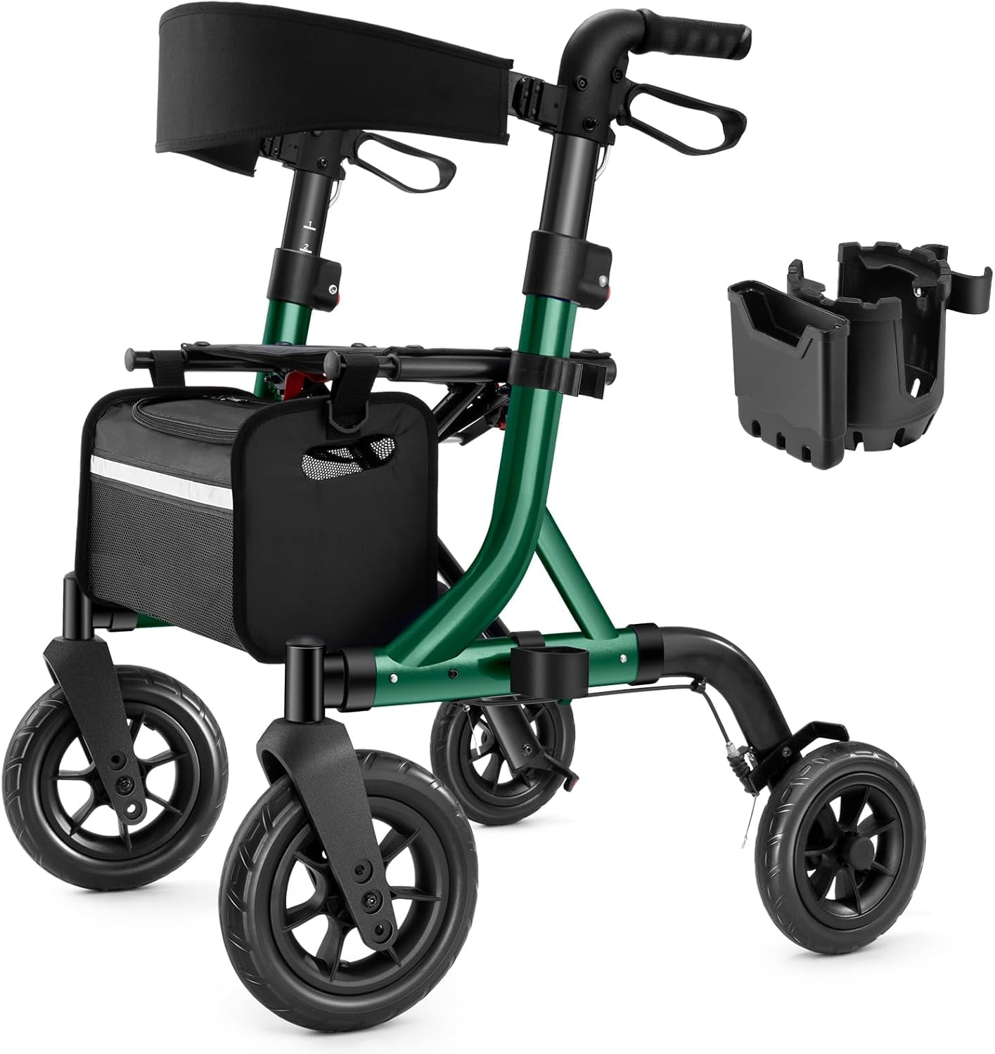Walkers for Seniors, Rollator Walker with Seat, 10" Rubber Wheels All ...