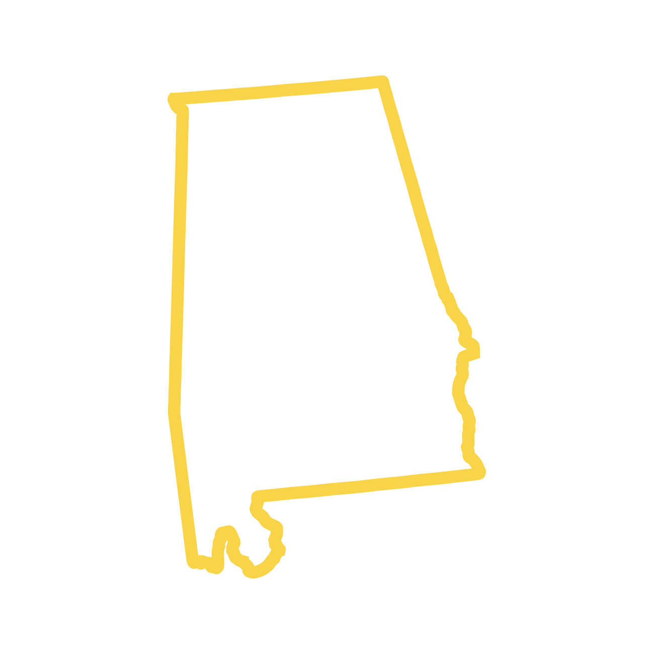 Alabama Outline Sticker Decal Die Cut - Self Adhesive Vinyl ...