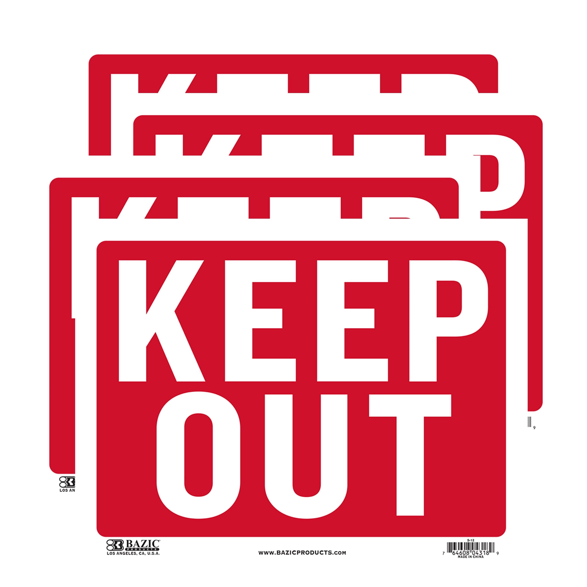 BAZIC Keep Out Sign 9"X12", Warning Stay Out Restricted Area Authorized ...