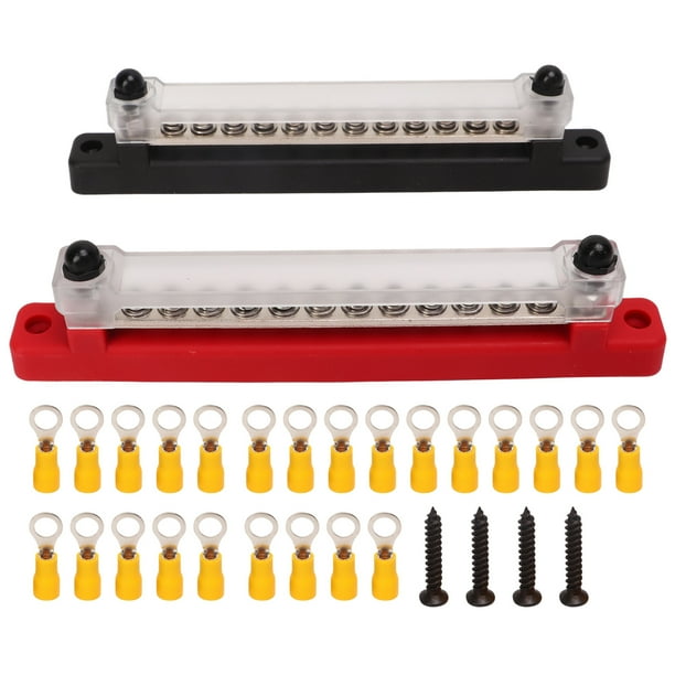 Terminal Bus Bar,2pcs 12 Terminal Bus Power Distribution Block Power ...