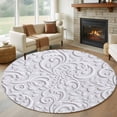 8ft Round Rug Floral Patterns Area Rugs for Living Room Bedroom ...