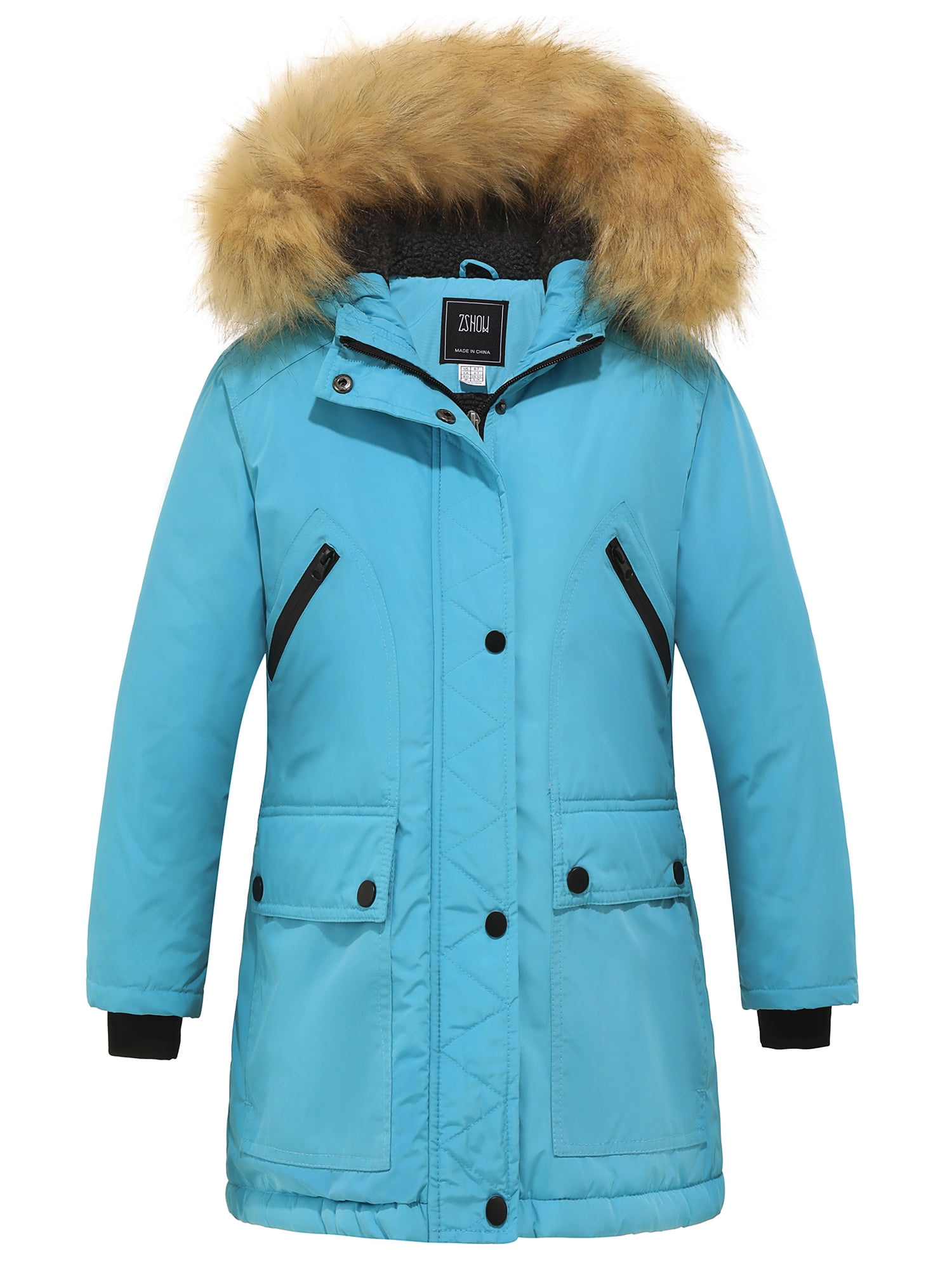 ZSHOW Girls' Puffer Coat Long Winter Parka Coat Padded Down Puffer ...