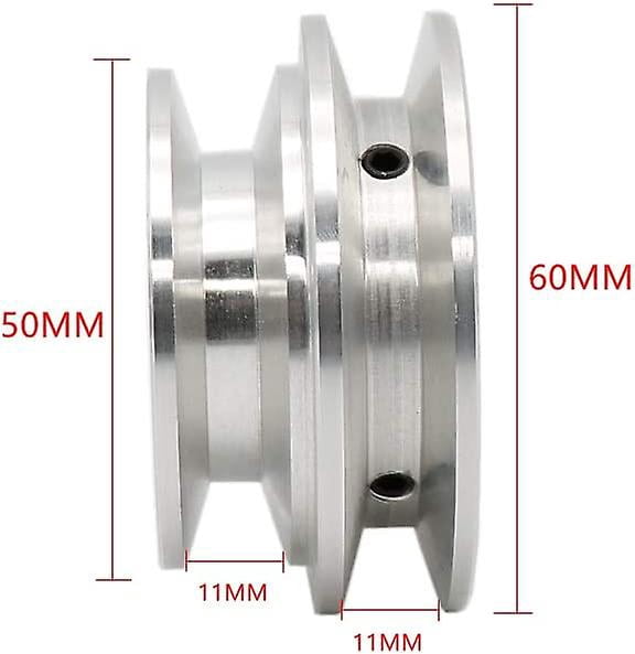 Aluminum Alloy Double Groove Pulley 50/60mm Fixed Bore For Motor Shaft ...