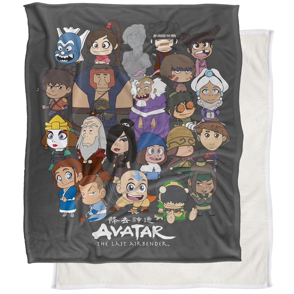 Avatar The Last Airbender Blanket, 50"x60" Chibi Group Silky Touch ...