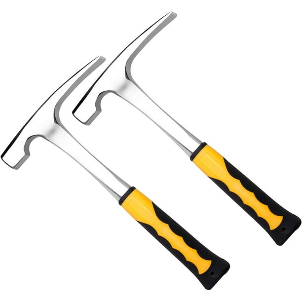 2 PCS 32 oz Rock Pick Hammer, Brick Hammer chrome plating, 11.2 inch ...