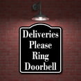 Deliveries Please Ring Doorbell BLACK Aluminum Composite Sign, 8.5"x10 ...