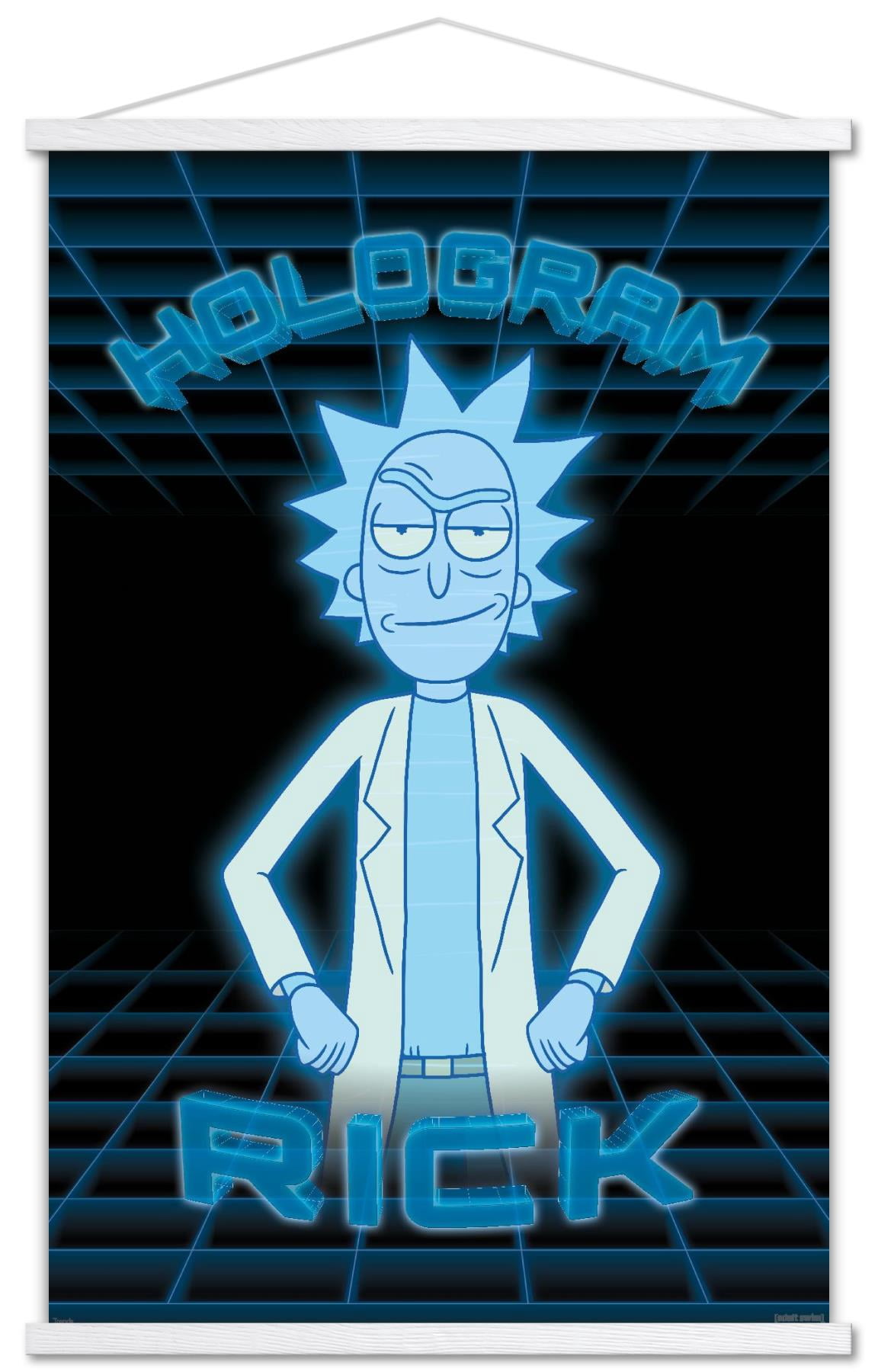 Rick And Morty - Hologram Rick Wall Poster with Wooden Magnetic Frame ...