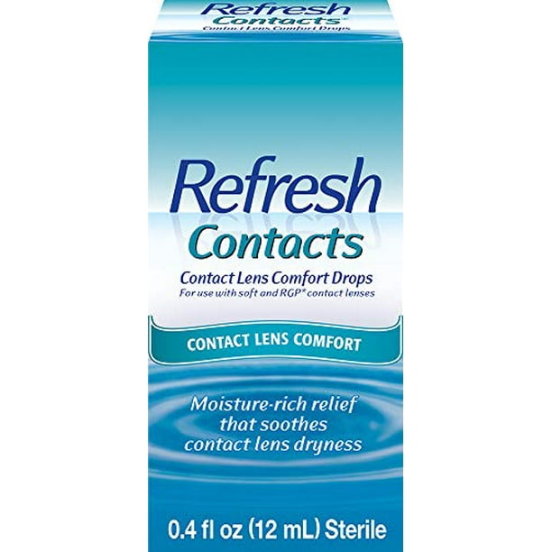 Refresh Contacts Contact Lens Comfort Drops, 0.4 fl oz (12mL) Sterile ...
